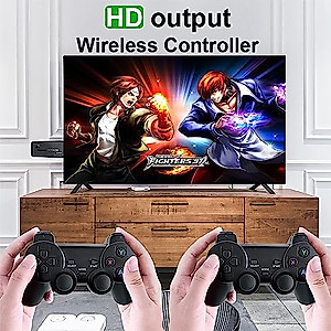 Uberwith Retro Game Console,Retro Game Stick,Plug & Play Video TV Game Stick Within 20000+ Games Built-in, 9 Classic Emulators, 4K HDMI Nostalgia Stick Game for TV, Dual Controllers (64G)