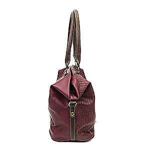 Chala Group Chala German Shepherd Laser Cut Large Crossbody Tote Shoulder Handbag, Dog Mom (Plum)