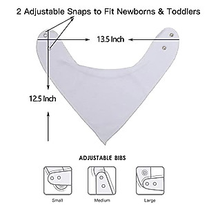 LNGLAT 3-Pack Baby Bandana Drool Bibs for Boys and Girls with Adjustable Snaps, Organic Cotton Soft and Absorbent Newborn bibs, Toddler Baby Baseball Pattern Bibs for Drooling and Teething