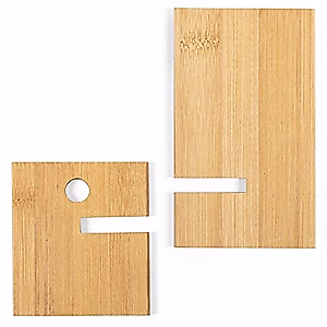 FadyDail Bamboo Cell Phone Stand with Charging Hole, Detachable Wood ...