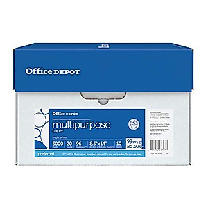 Office Depot Extra Bright Copy Paper, 8 1/2in. x 14in. Legal, 20 Lb., 90 Brightness, Case Of 10 Reams