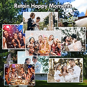 6 Pack White Confetti Poppers 12Inch,Rice Paper Water Soluble Confetti Cannon Air Powered,Launches 20-25ft,Biodegradable Party Poppers for Wedding,Engagement,Birthday,Celebrations(White,6Pack)