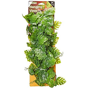 Penn-Plax Reptology Decorative Hanging Terrarium Plant Vines for Reptiles and Amphibians – 24” Length – Green