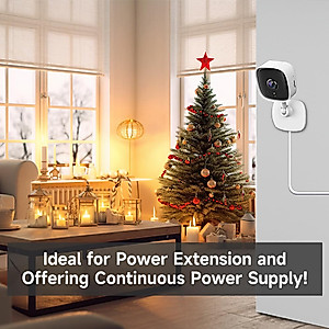 2 Pack 33ft/10M Power Extension Cable, 2PCS DC 12V Power Adapter Extension Cord 2.1mm x 5.5mm, Compatible with 12V DC Adapter Power Supply or Wall Charger for CCTV Security Camera IP Camera(White)