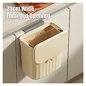 YIYANGQ 8.5/12L Kitchen Trash Can with Lid Wall Mounted Hanging Trash Bin Garbage Can for Cabinet Under Sink Waste Garbage Compost Bin(12L White)