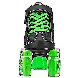 Roller Derby Blazer Boy's Lighted Wheel Roller Skate Black/Green Size 4