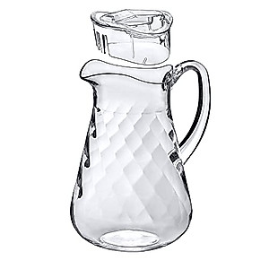 Amazing Abby - Droply Whirly - Acrylic Pitcher (64 oz), Clear Plastic Water Pitcher with Lid, Fridge Jug, BPA-Free, Shatter-Proof, Great for Iced Tea, Sangria, Lemonade, Juice, Milk, and More