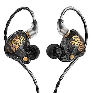 YINYOO KBEAR OS1PRO in Ear Monitor Earbuds for Musicians, HiFi Headset Earphones Headphones Wired, Graphene Dynamic Bass Boosted Loud, Noise Canceling, Auriculares Detachable Cable (with mic, Black)