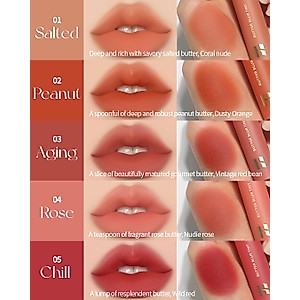 HOLIKA HOLIKA Butter Blur Lip Tint (05 CHILL) - Korean Matte Lip Tint, Lightweight High-Pigmented Lips, Velvety Silky Smooth K-Beauty Lip Makeup, Long Wearing Formula