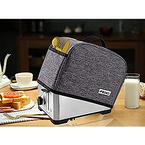 iFedio 2 Slice Toaster Cover with Two Pockets for Storing knife,Grey