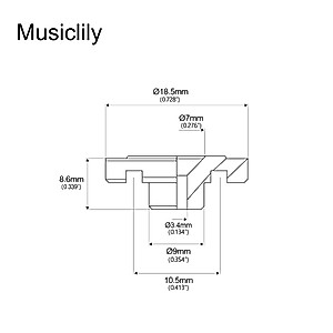 Musiclily Round Bass Guitar String Retainer String Tree Guides for Jazz Bass/Precision Bass, Chrome(Pack of 2)