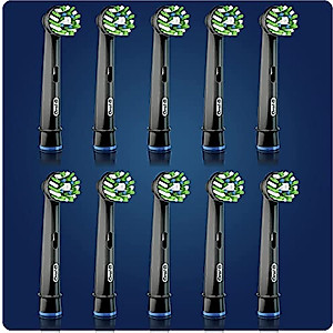 Oral-B CrossAction Toothbrush Head Black, CleanMaximiser Technology, 10 Counts, Mailbox Sized Pack, 7 g