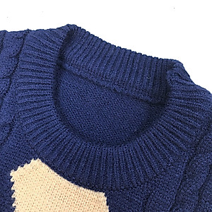 MSTOZE Baby Knit Sweater Vest Round-Neck Sleeveless Plaid Pullover for Size 1-4T Toddler Boys & Girls Royal/Blue