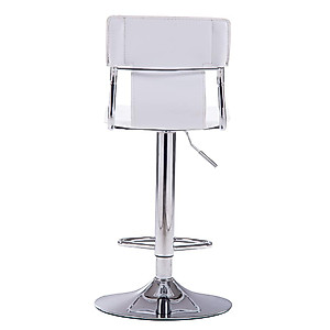 Sidanli White Adjustable Swivel Counter Bar Stool Chairs with Back (Set of 2)