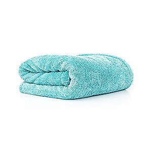 The Rag Company - The Liquid8r - Absorbent 70/30 Blend Microfiber Drying Towel for Cars, Trucks, SUVs, Safe for Detailing + Scratch Free, Twist Loop, 1100gsm, 25in x 36in, Aqua Blue