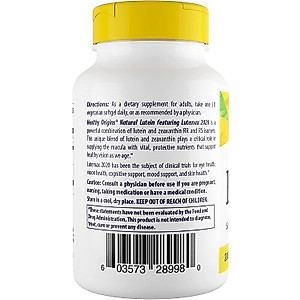 Healthy Origins Lutein (Lutemax 2020), 20 mg - for Healthy Vision & Eye Health - Supplement with Zeaxanthin - Vegan, Non-GMO & Gluten-Free Supplement - 180 Veggie Gels
