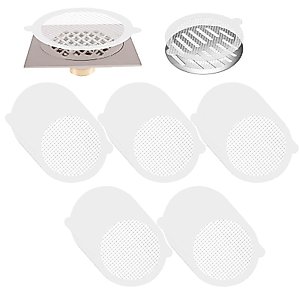 papasgix 50pack Disposable Drain Hair Catcher, Disposable Shower Drain Cover Hair Catcher Mesh Stickers, Hair Collector Cleaner for Shower Bathtub Bathroom Kitchen (Rund 3.5 in)