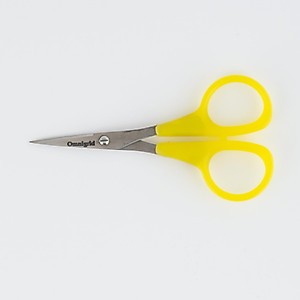 Omnigrid 4-Inch, Ultra Sharp Point, Stainless Steel, 1 Count Needlecraft Scissors, Оnе Расk, Yellow