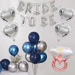 19 Pcs Silver Bride To Be Letter Balloons 16in Balloon Wedding Decorations Party Decor Silver Letter Balloons Bride to Be Party Supplies