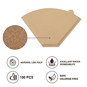 Disposable Coffee Paper Filters for Ninja Dual Brew Coffee Maker, 100 Pcs #4 Cone Replacement Filter Compatible with Ninja DualBrew Pro CFP301 CFP201 Coffee Maker Ninja Coffee Filter