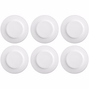 Amazon Basics 6-Piece White Dinner Plate Set