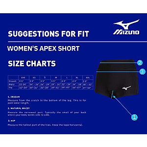 Mizuno Women's Apex 2.5" Inseam Volleyball Short, Black, Small