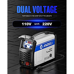 ANDELI Welding Machine 3 in 1,110V/220V Flux Core Welder,MIG Lift TIG MMA Gasless MIG Welder,Stick Arc Portable Welder Machine