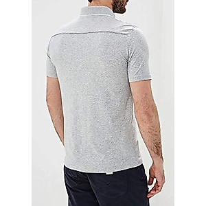 A|X ARMANI EXCHANGE Men's Short Sleeve Jersey Knit Polo, B09b Heather Grey, XXL