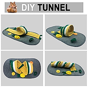 Guinea Pig Foraging Mat Rabbit Sniffing Pad Bed Treat Dispenser Small Animal Funny Interactive Nosework Feeding Blanket for Bunny Hamster Mice Ferret Chinchilla