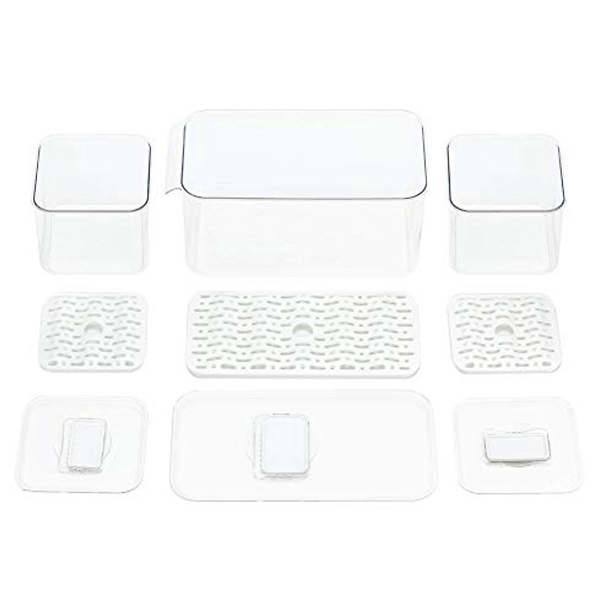 iPEGTOP Fridge Produce Saver Food Storage Bin Containers, Stackable Refrigerator Freezer Organizer Fresh Keeper Container with Vented Lids, 3 Pack