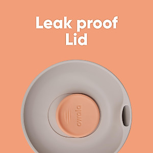 Owala SmoothSip Slider Insulated Stainless Steel Coffee Tumbler, Reusable Iced Coffee Cup, Hot Coffee Travel Mug, BPA Free 20 oz, Grey/Blue (Beachy Breeze)