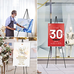 Easel Stand for Display, Aredy 63" Portable Painting Easel, Lightweight Metal Easels for Painting Canvas, Wedding Sign (2 Pack)