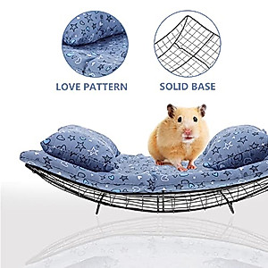 NUOBESTY Bearded Dragon Bed Reptile Hammock Cotton Lizard Cushion Pet Mat Hermit Crab Climbing Toys Tank Accessories for Habitats