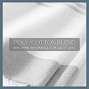 Elrene Home Fashions Boho Harper Stripe Knotted-Tassel Hand Towels, 16 Inches by 30 Inches, Set of 2,Cotton, Gray