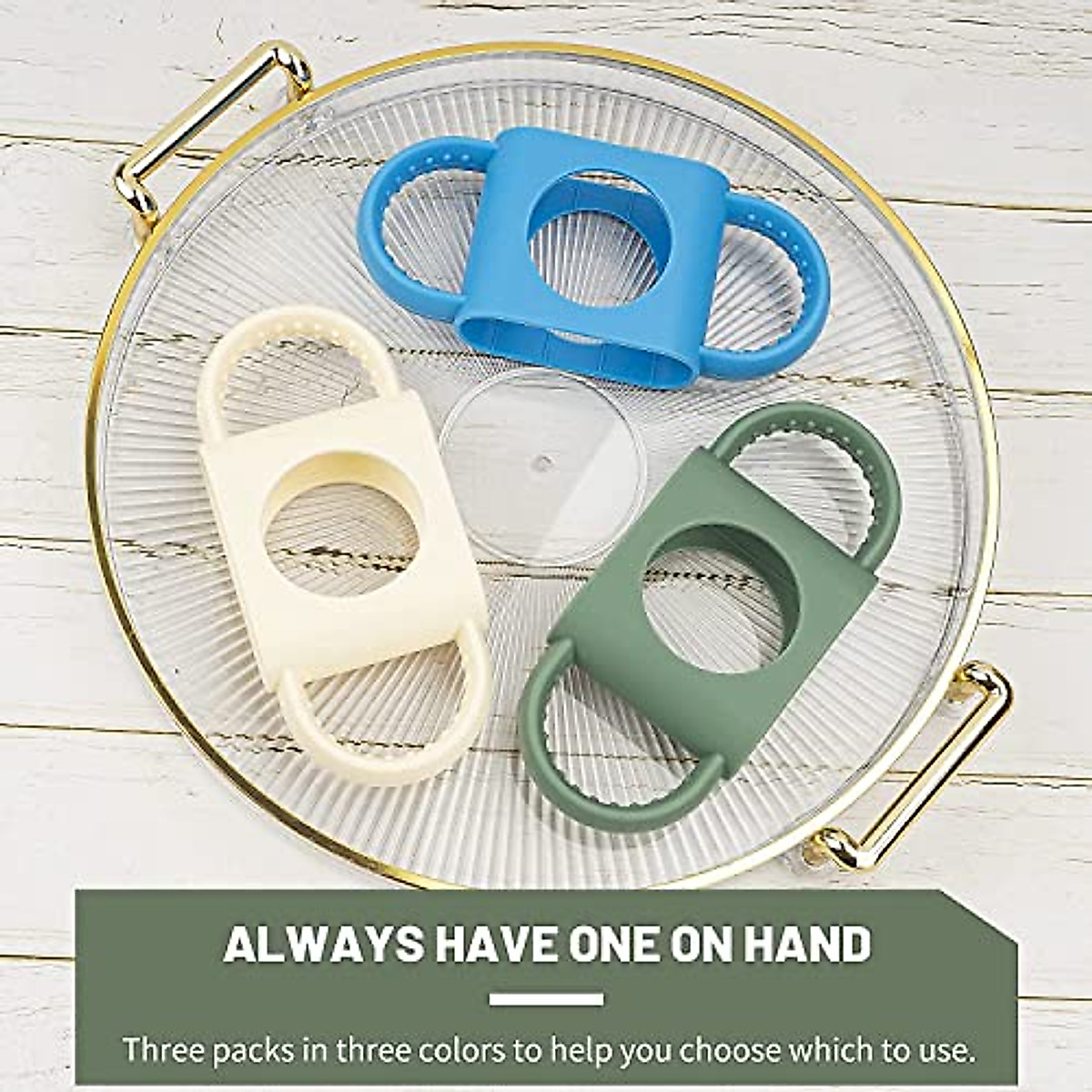 5 Pack Baby Bottle Handles, Bottle Handles Universal Fit Baby Bottle Holders with Easy Grip Handles for Baby, BPA-Free Soft Silicone, 5 Colors