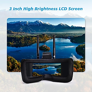5.8G FPV Goggles with Antennas: 3 Inch Screen 5.8G 40CH Build in Battery Video Headset for Analog FPV camera and Transmitter FPV Drone RC Car Airplane RC Hobbies by Speedybee
