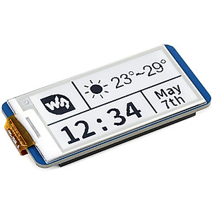 2.13inch E-Paper Display Module for Raspberry Pi Pico,250x122 Pixe E-Ink Black White Two-Color SPI Interface Paper-Like Effect Support Partial Refresh