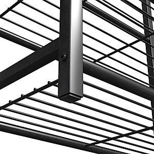 Yusong Shoe Rack, 6 Tier Shoe Organizer Storage for Closet Entryway, Narrow Tall Metal Shoe Shelves with Industrial Wooden Top, Rustic Brown and Black