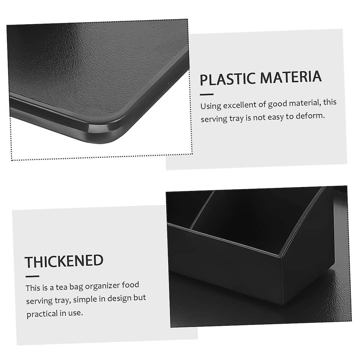 Cabilock 1 Set Tea Tray Tea Bag Bin Storage Tray Reusable Plate Drink Holder Noodle Dish Appetizer Serving Tray Tea Serving Tray Tea Holder Decor Plate for Home Plastic Product Storage Box