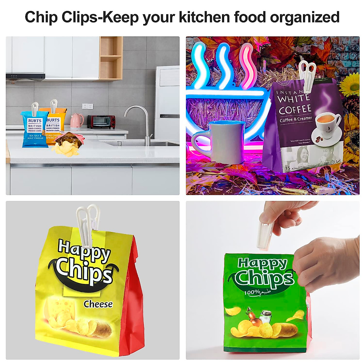 20Pcs Laundry Clips,Washing Line Pegs,Windproof,Hanger Clips for Baby's Flat Thin Clothes Hangers,Chip Clips,Multi Purpose Clips for Kitchen Food Package,Photos,Crafts,Display Artwork Clothespin,White