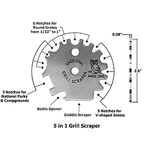 Universal Brass Grill Scraper with Handle, and an Additional Universal Stainless Steel Grill Scraper Combo - Stocking Stuffers for Mom