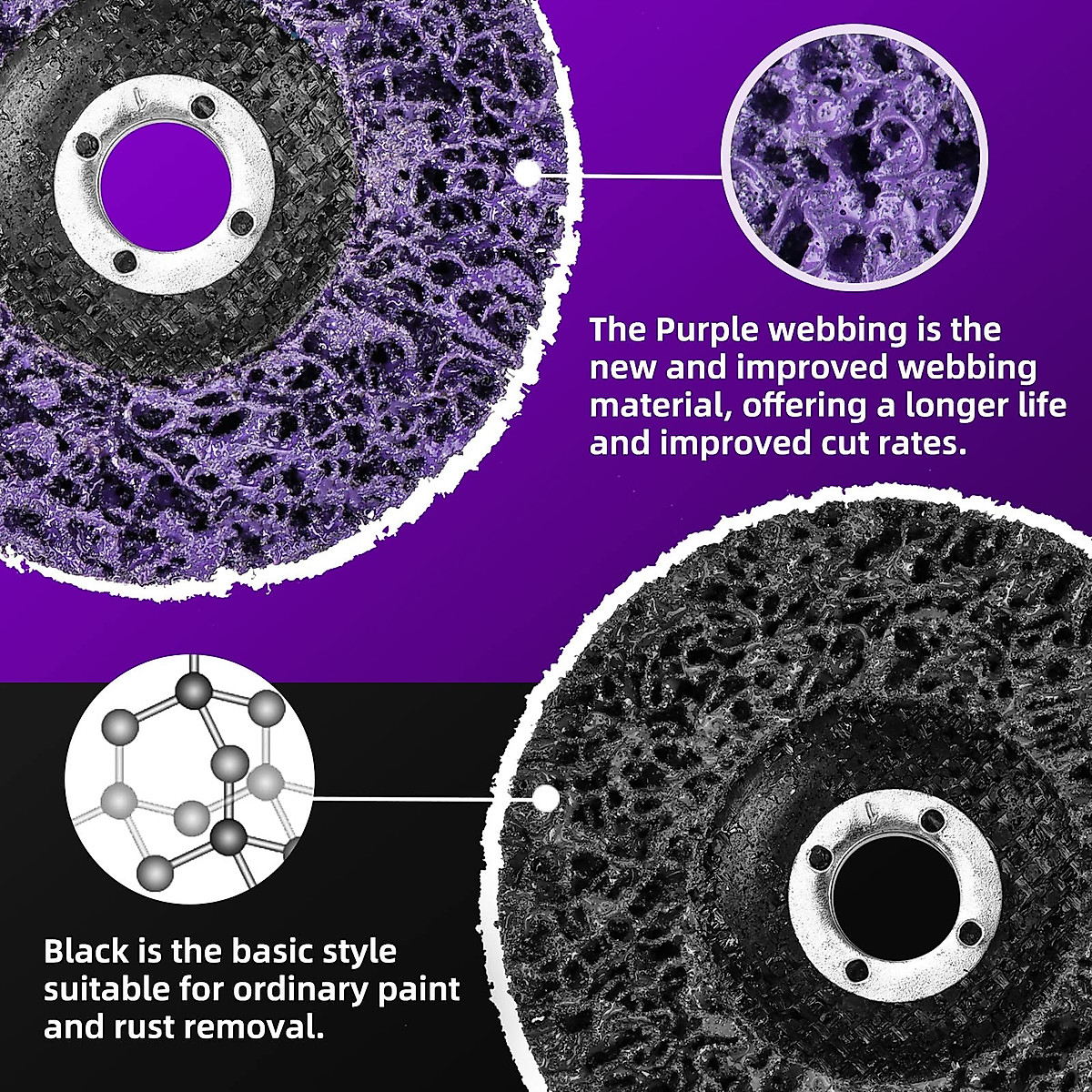 10 Pack Strip Discs 4 inch Quick Stripping Wheel Paint Stripper for Angle Grinder Clean and Remove Paint Coating Rust Welds Oxidation for Metal and Wood (4" x 5/8")