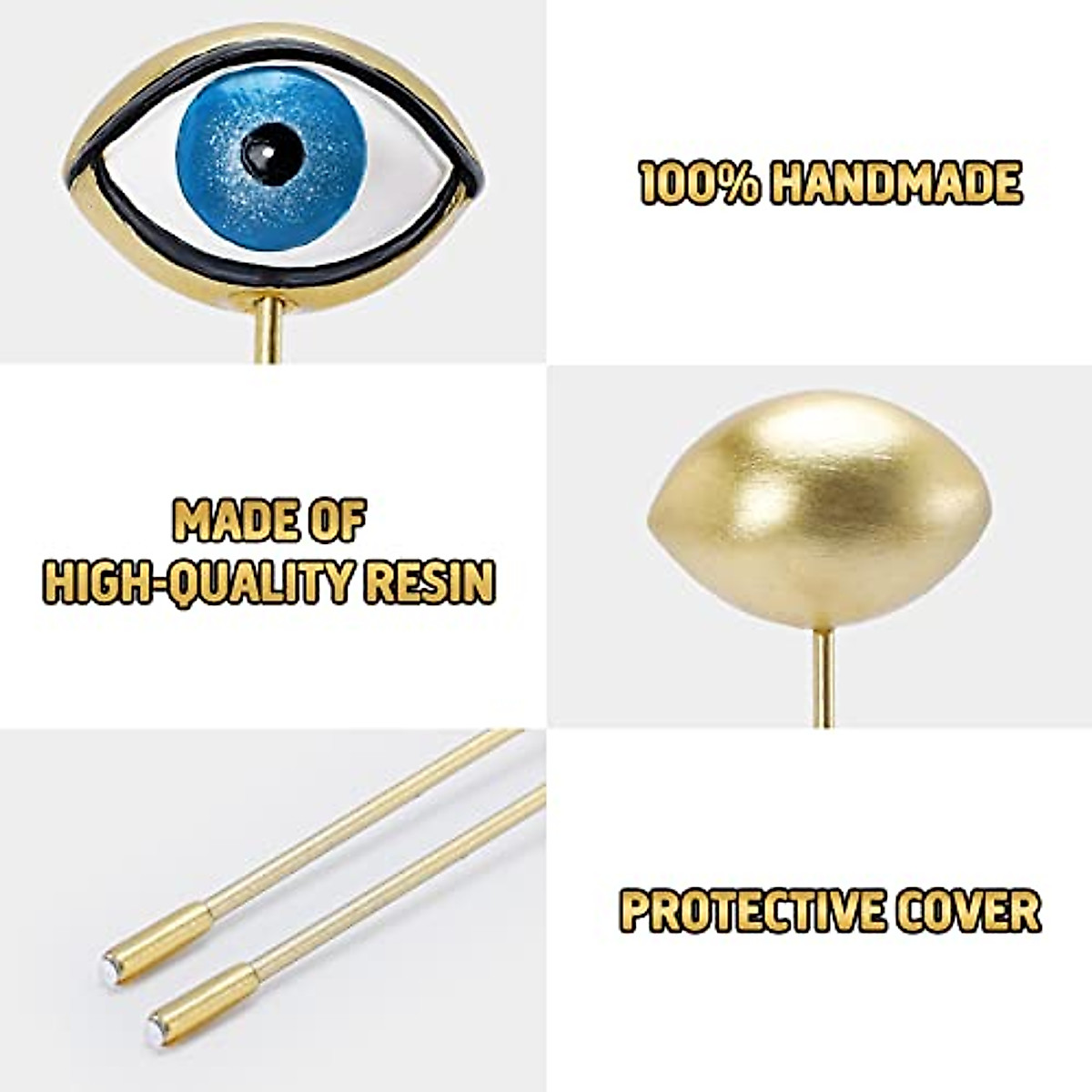 Tuitessine Resin Plant Eyes Stakes Set of 2, Eyeball Garden Plant Accessory, Evil Eye Plant Picks, Indoor Outdoor Plant Pot Decoration, Novelty Gift for Plant Lover, Plant Mom, Plant Lady