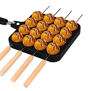 Takoyaki Grill Pan Plate,Cooking Baking Mould Tray Cast Aluminum Non Stick Japanese Food Round Pancake