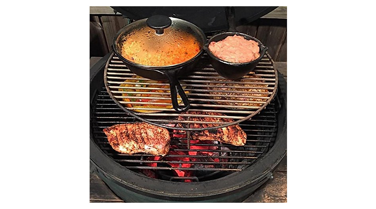 Aura outdoor products Stack Rack Grill Extender for Big Green Egg ...