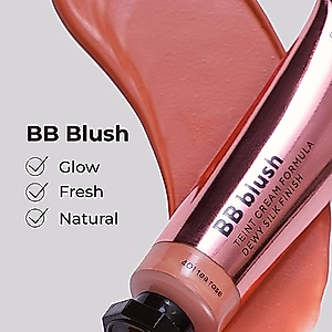 BB Blush Makeup LAMEL - Liquid Cream Blush for Cheeks & Lids Makeup, Creamy Texture, Hydrating, Long-Lasting, Blendable for All Skin Types - Cruelty-Free -401, Tea Rose -10ml/0,33fl.oz