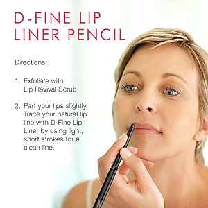 Beauty For Real D-Fine Lip Liner Pencil, Neutral Deep - Universal, Long-Wear Shade - Define, Enhance & Perfect Lip Shape - Creamy Texture for Easy Application - No Sharpener Required - 0.012 oz