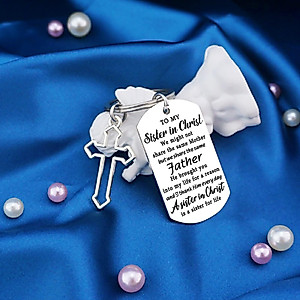 Christian Gifts for Women Faith Religious Gifts for Sister in Christ Best Friendship Birthday Gift for Friends Sisters Female Inspirational Christmas Keychain for Sisters