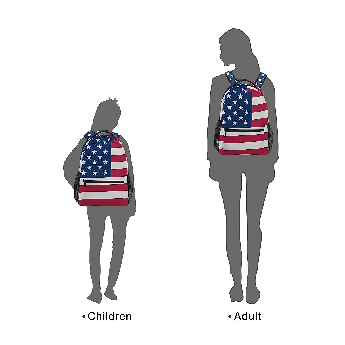 Nander Backpack Travel American Flag School Bookbags Shoulder Laptop Daypack College Bag for Womens Mens Boys Girls