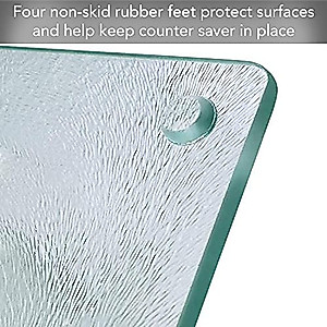 CounterArt Lightly Frosted 3mm Heat Tolerant Tempered Glass Cutting Board 15" x 12" Dishwasher Safe